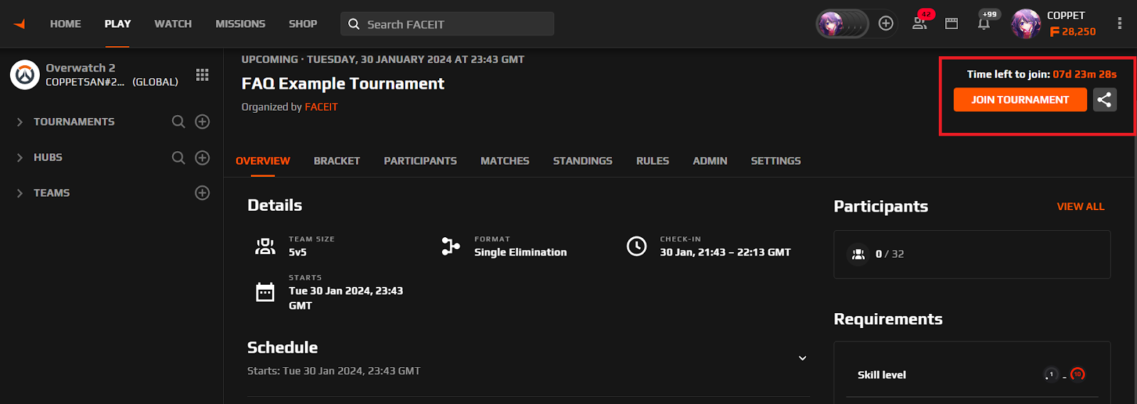 How to join an Overwatch 2 tournament – FACEIT