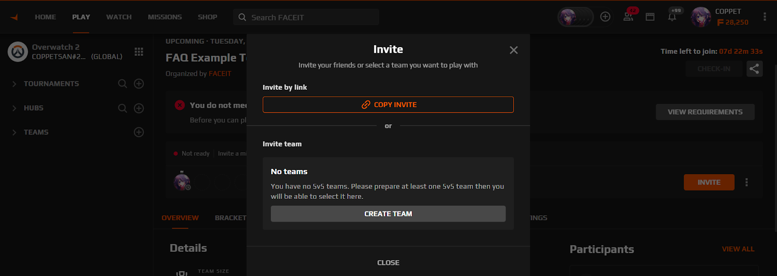 How to join an Overwatch 2 tournament – FACEIT