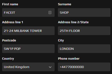 Hardware & Merchandise Order details – FACEIT