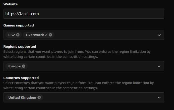 Customizing your Organizer page and Events – FACEIT