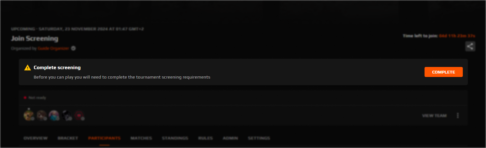 Setup: Screening – FACEIT