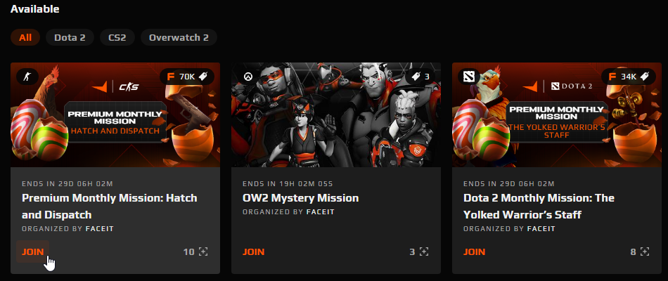 Ежемесячные премиум-миссии – FACEIT Support Russia