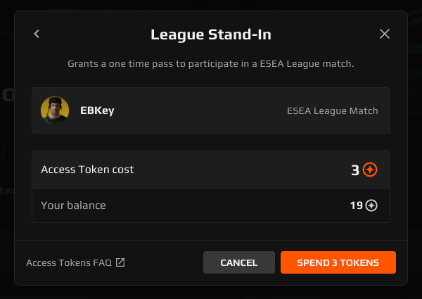How to use Access Tokens for League Stand-in – FACEIT